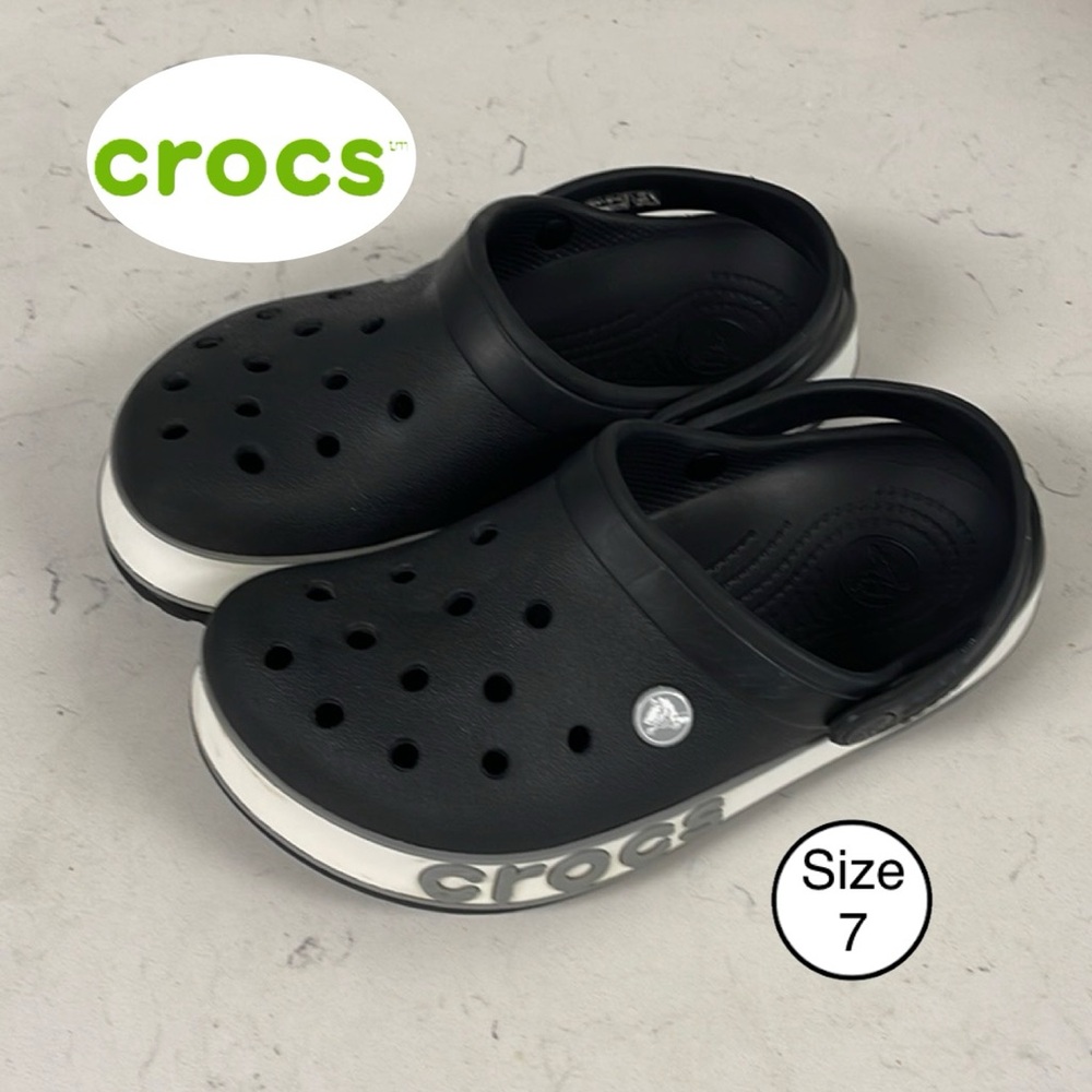 Crocs Crocband Bold Logo Clog Black Unisex Sandals Wo… - Gem